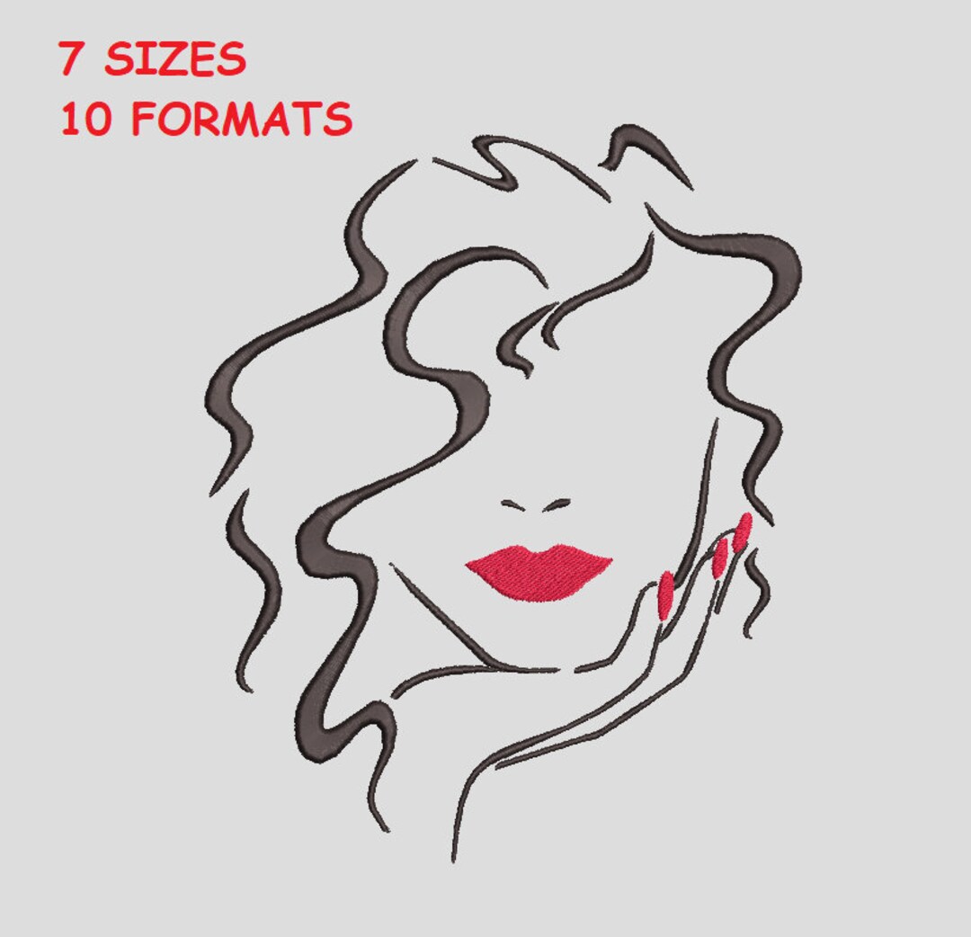 Girl Embroidery Design, Face Girl Embroidery Designs,woman Face ...