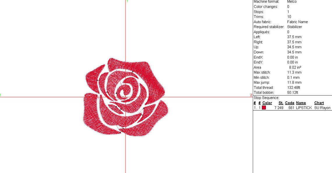Rose Embroidery Design Instant Download | Etsy