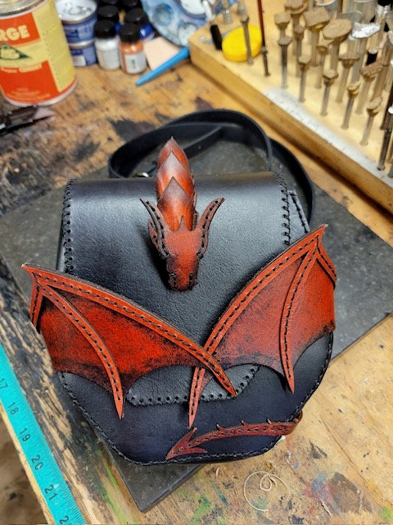 Dragon, Pouch, Bag, Leather Dragon Bag, Crossbody Dragon Bag ...