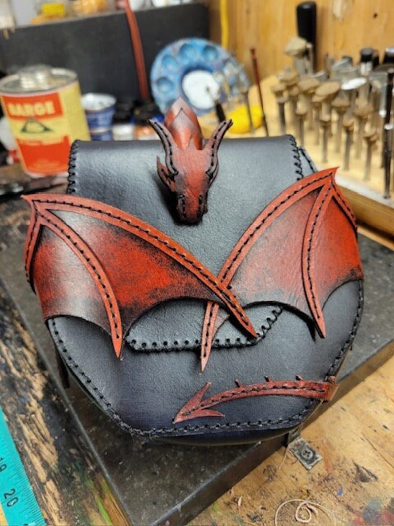 Dragon, Pouch, Bag, Leather Dragon Bag, Crossbody Dragon Bag ...