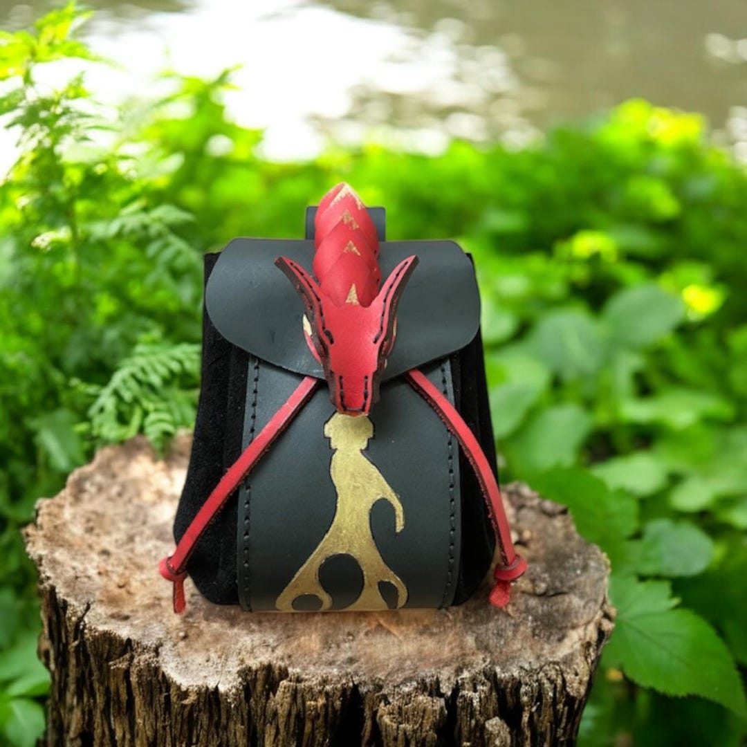 Handmade Leather Dragon Pouch: Medieval Renaissance Belt Bag. - Etsy
