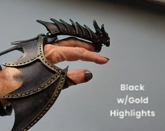 Leather Hand Dragon Cuff - Etsy