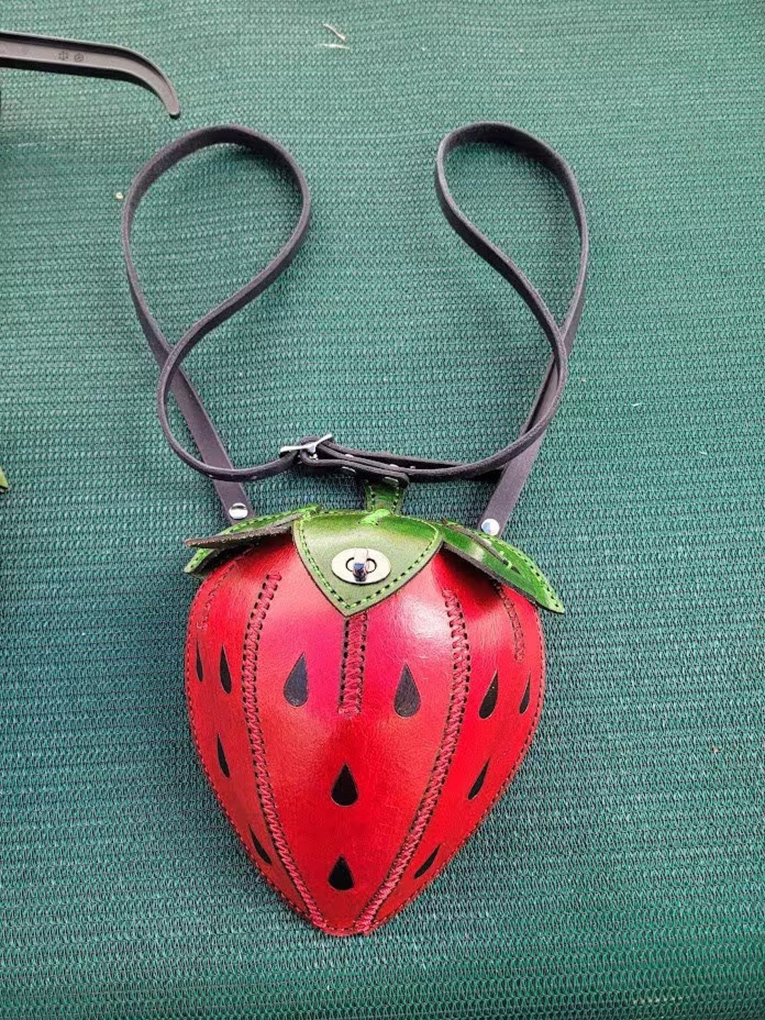 Strawberry Purse Leather, Strawberry Leather Purse, Leather Bag ...
