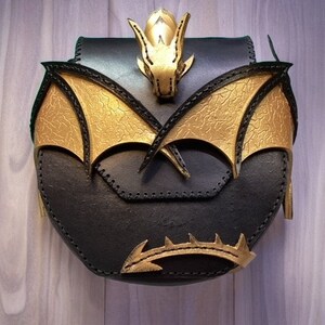 3D Dragon Leather Belt Bag: Hand-dyed Renaissance Pouch. - Etsy