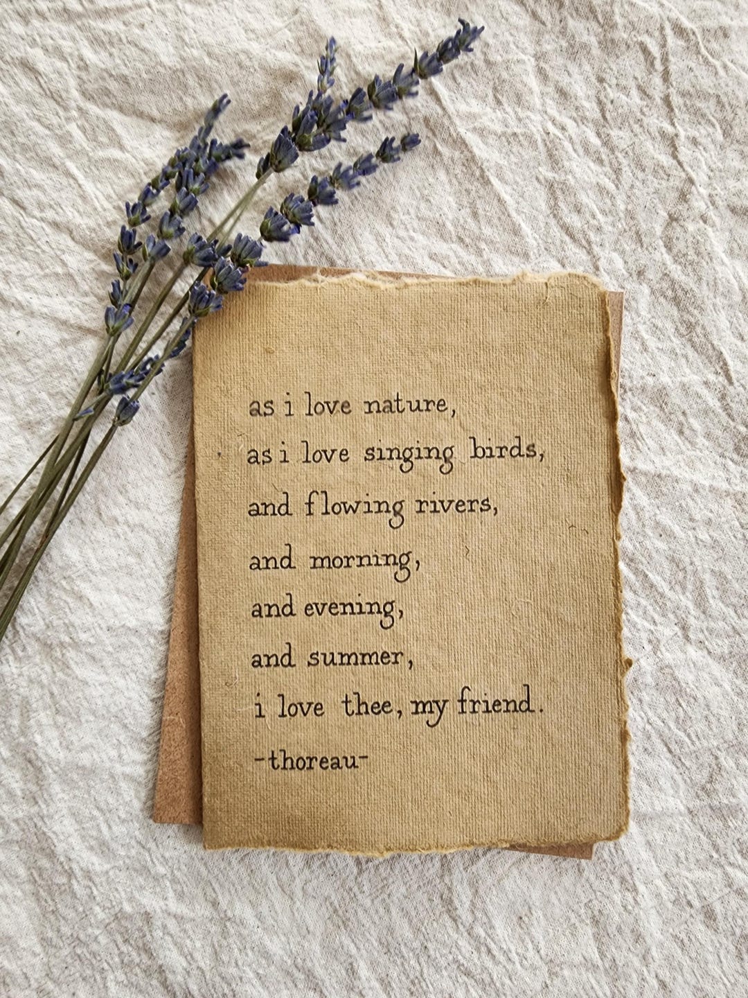 Handwritten Greeting Card Made With Vintage-inspired Handmade Paper - Etsy