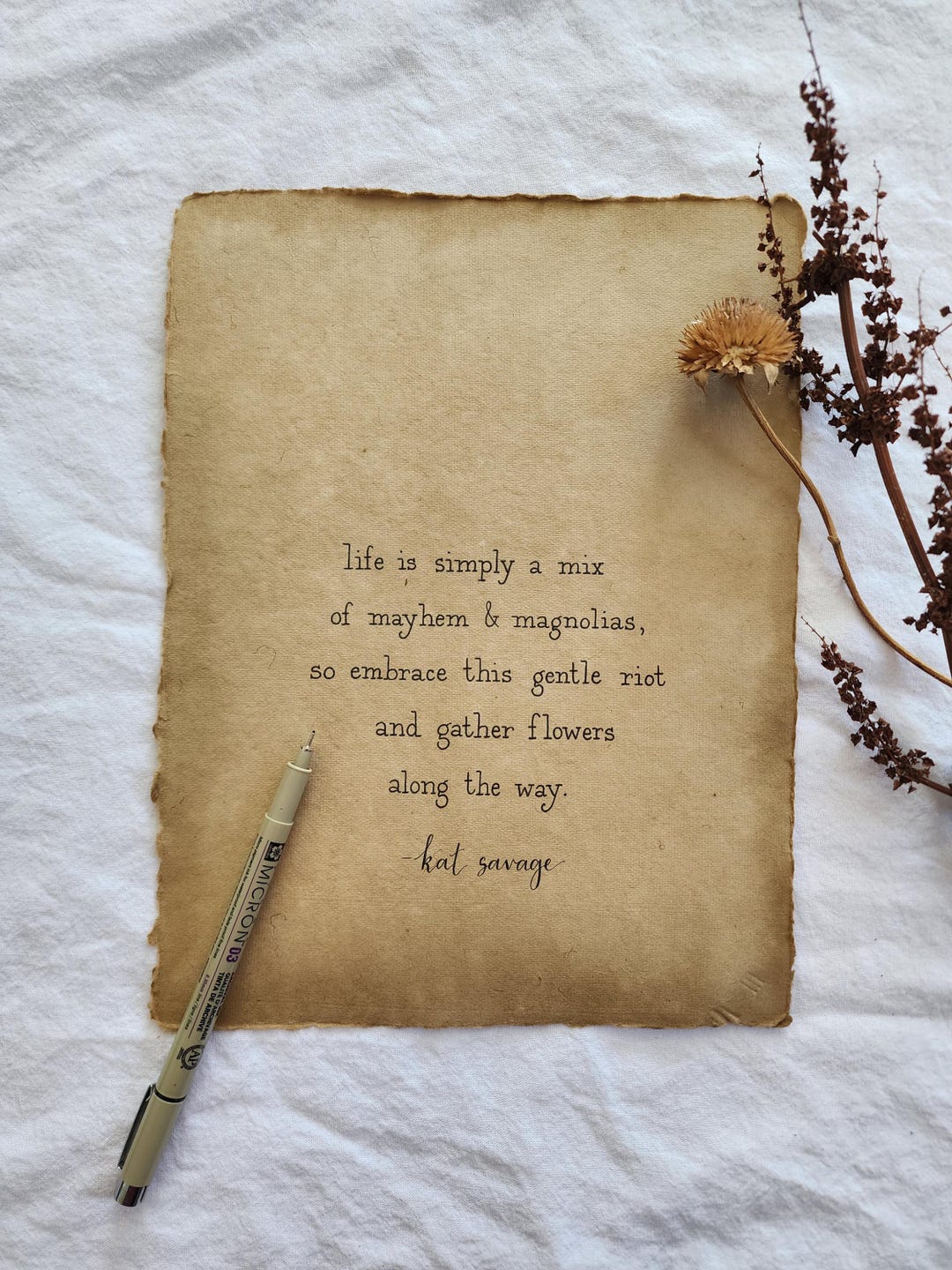 Clipboard Decor, Handwritten Quote Print on Vintage Inspired Handmade ...