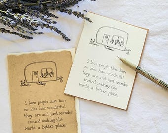 Hand Drawn and Handwritten Greeting Cards - Etsy
