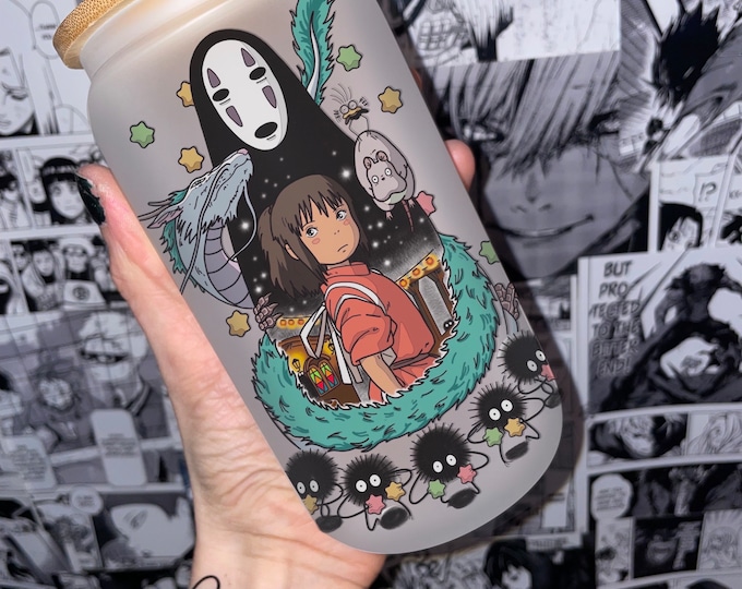 Soot Sprite Glass Cup, Iced Coffee Cup, Vinyl Tumbler, Anime Cup, Beer ...