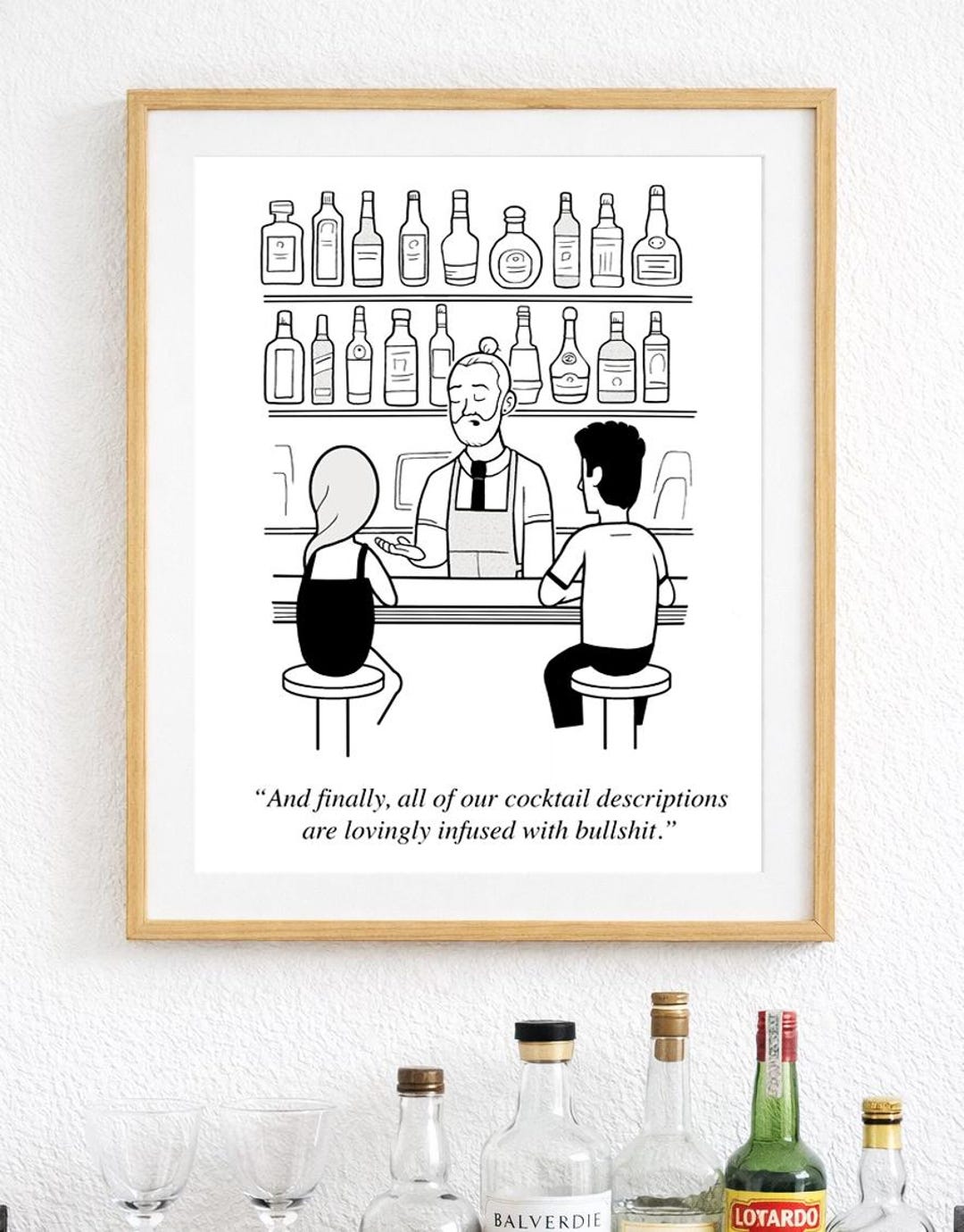 Funny Bartender Wall Art Printable – Bar Humor Cartoon – Home Bar Decor ...