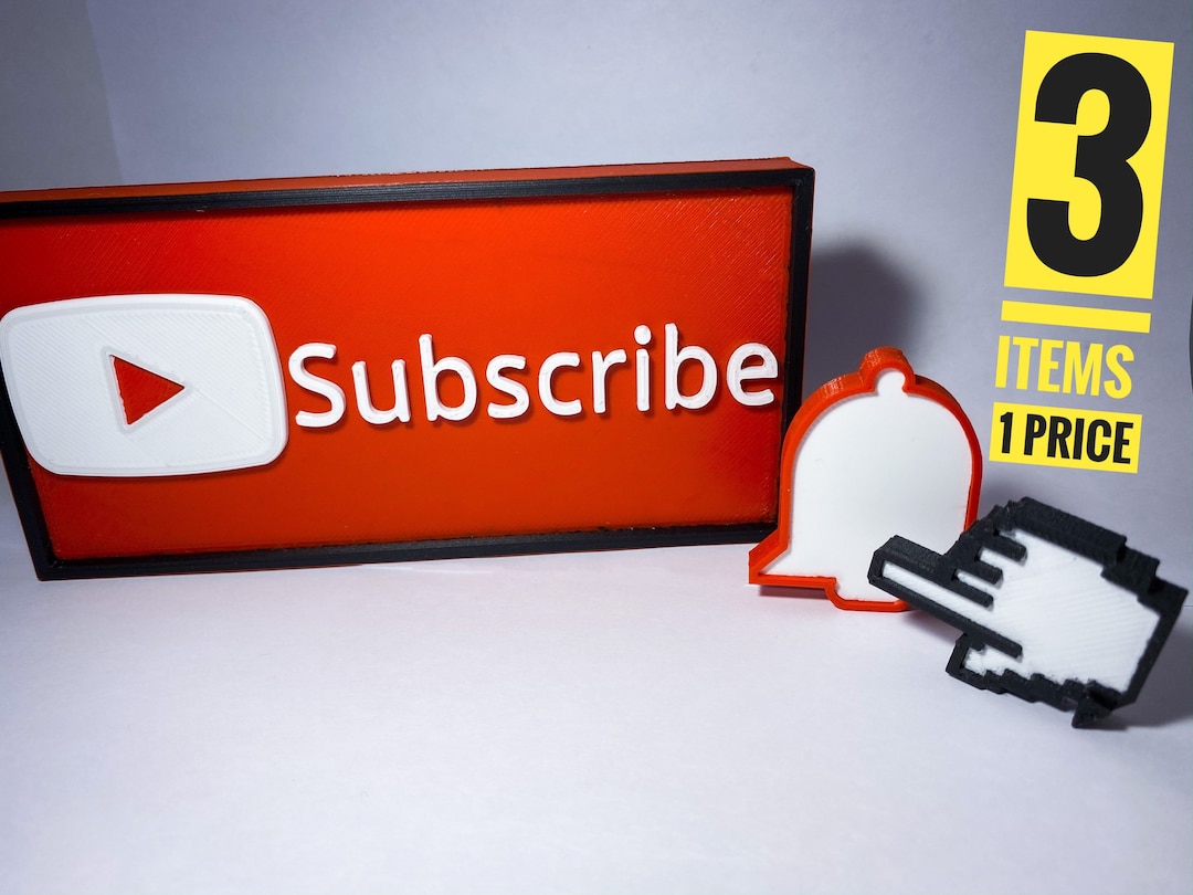 Youtube Subscribe Icon Decoration Sign - Etsy