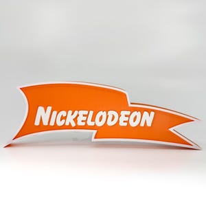 Nickelodeon Flag Logo Retro Sign — 90s Nostalgia Decor, Handcrafted ...