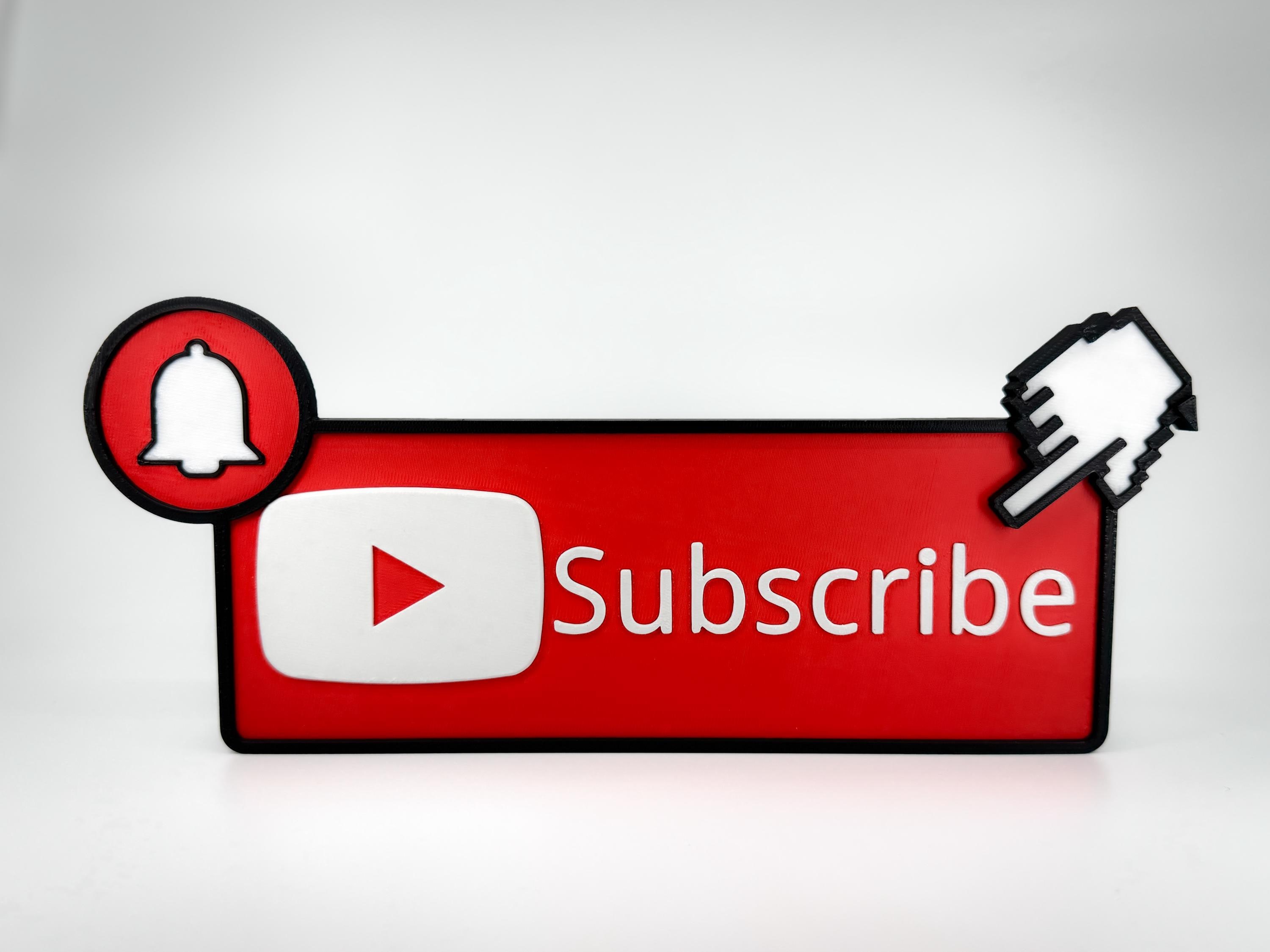 Youtube Subscribe Button Sign — Streamer Studio Decor, Handcrafted ...