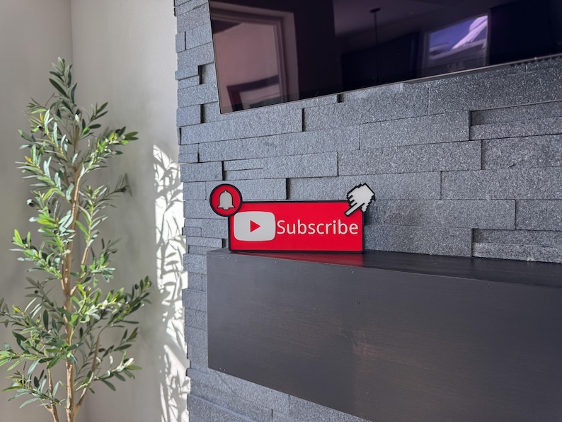 Youtube Subscribe Button Sign — Streamer Studio Decor, Handcrafted ...