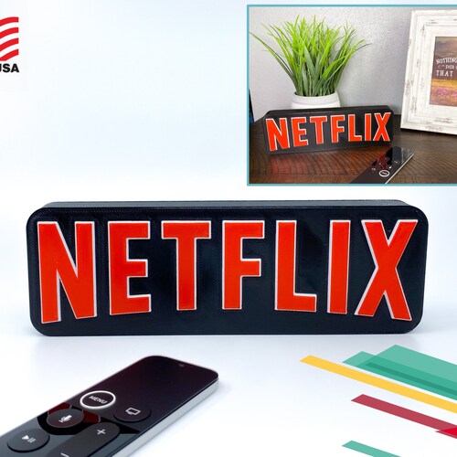 Netflix Style Logo Sign 7.25in game Room Stocking Stuffer | Etsy