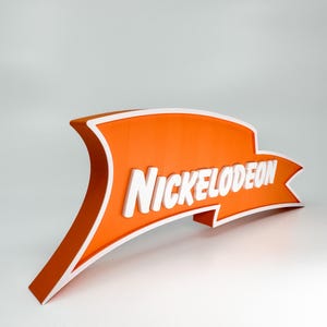 Nickelodeon Flag Logo Retro Sign — 90s Nostalgia Decor, Handcrafted ...