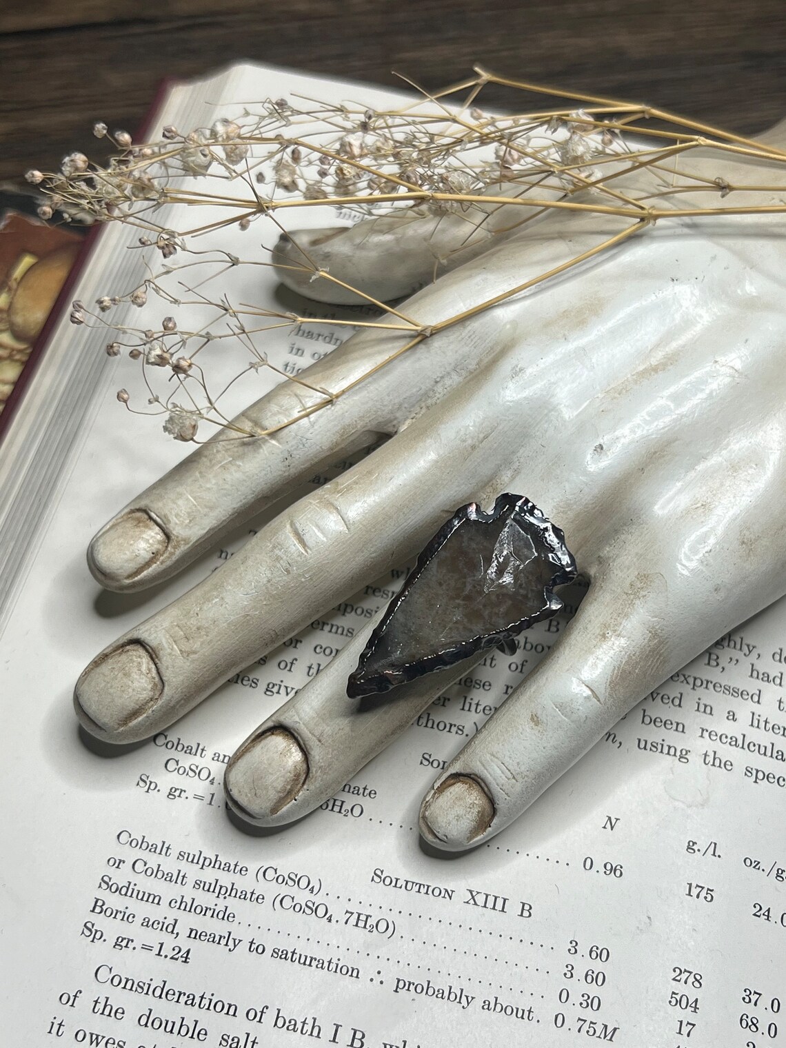 Flint Arrowhead Ring 7.25 // Electroformed Copper - Etsy