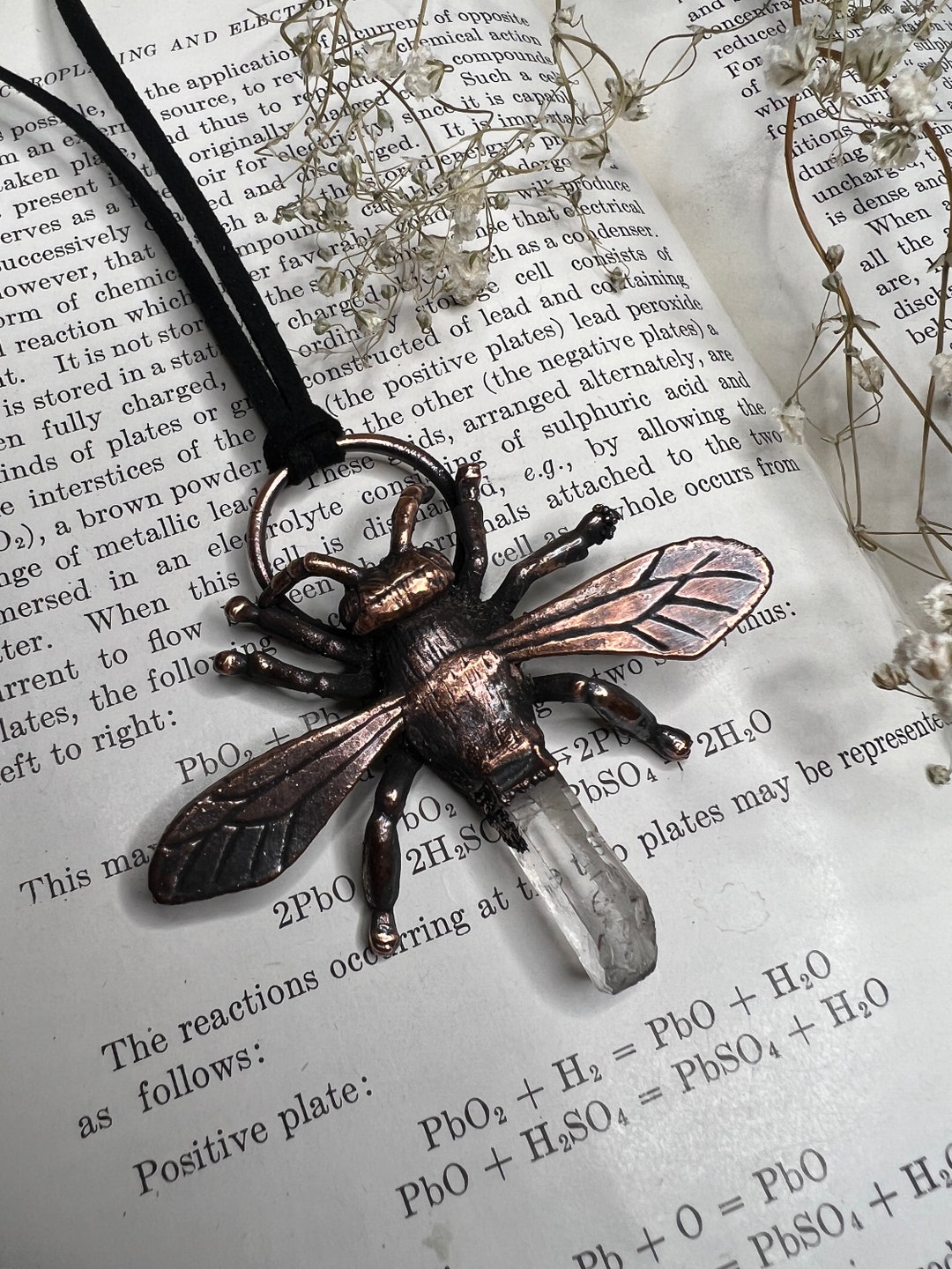 Fly Butterfly Dragonfly Lanternfly Crystal Quartz Electroformed Copper ...