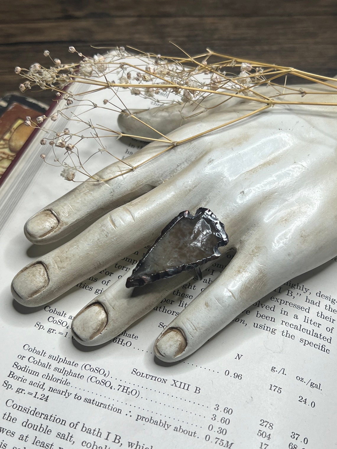 Flint Arrowhead Ring 7.25 // Electroformed Copper - Etsy