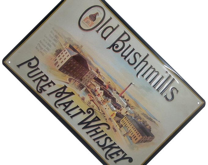 OLD BUSHMILLS Whiskey, High-quality Embossed Tin Sign, Decorative Bar ...