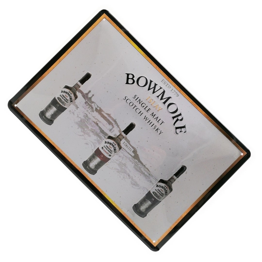 Retro Whiskey Tin Sign Suitable for BOWMORE Islay Single Malt Scotch ...