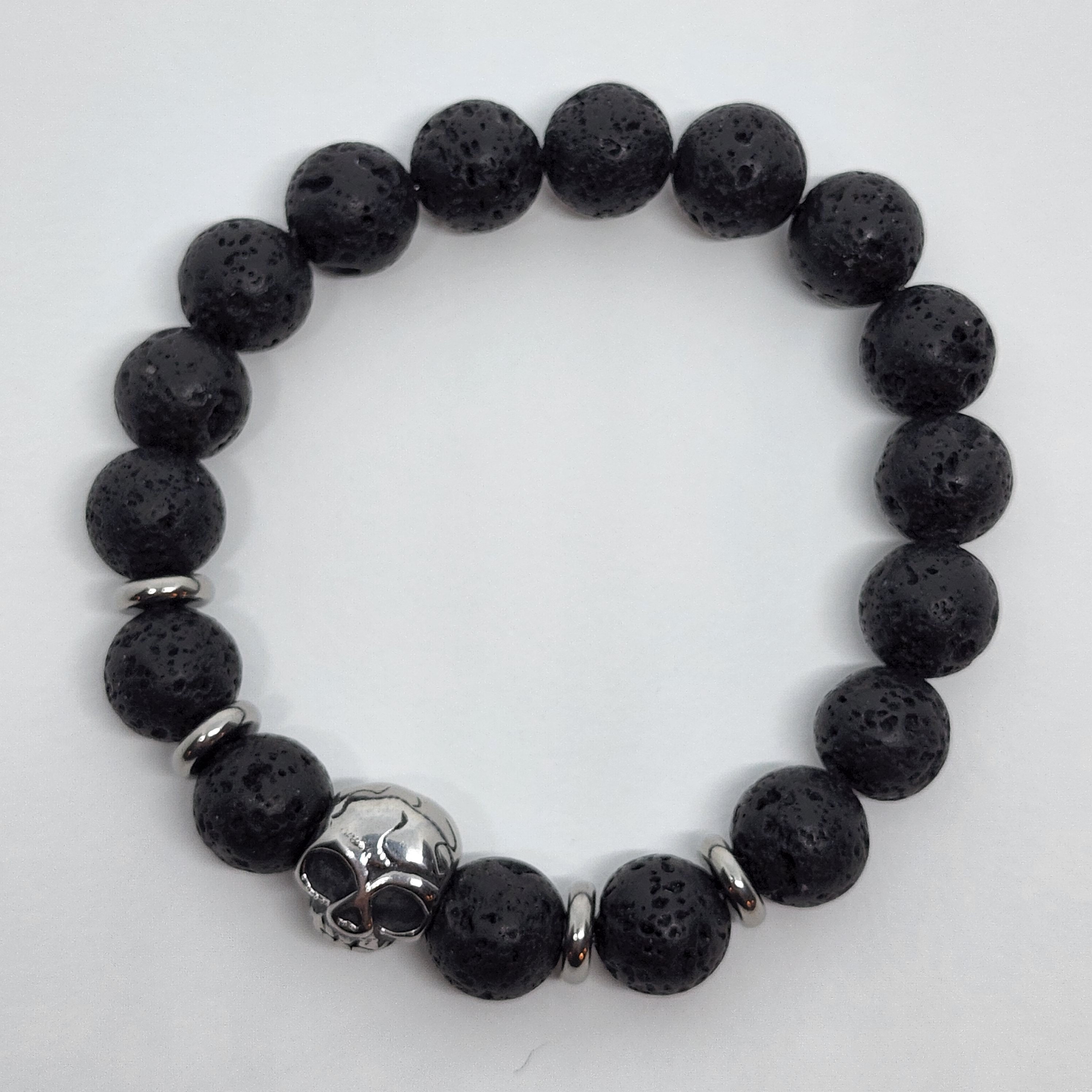 Bead Bracelet Mens Lava Rock Stone - Etsy