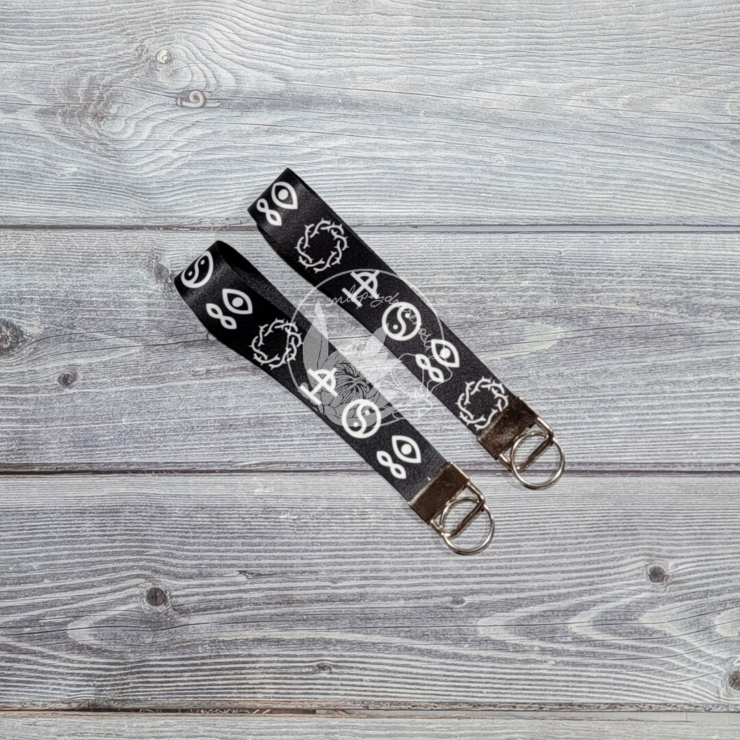 Bad Omens Logo and Tricon Keychain FOB Wristlet - Etsy