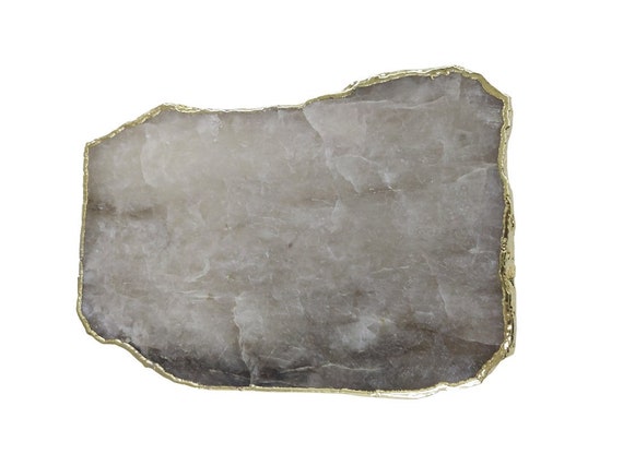 Smokey Quartz Cheese Board Agate Platter Tray With Gold / - Etsy