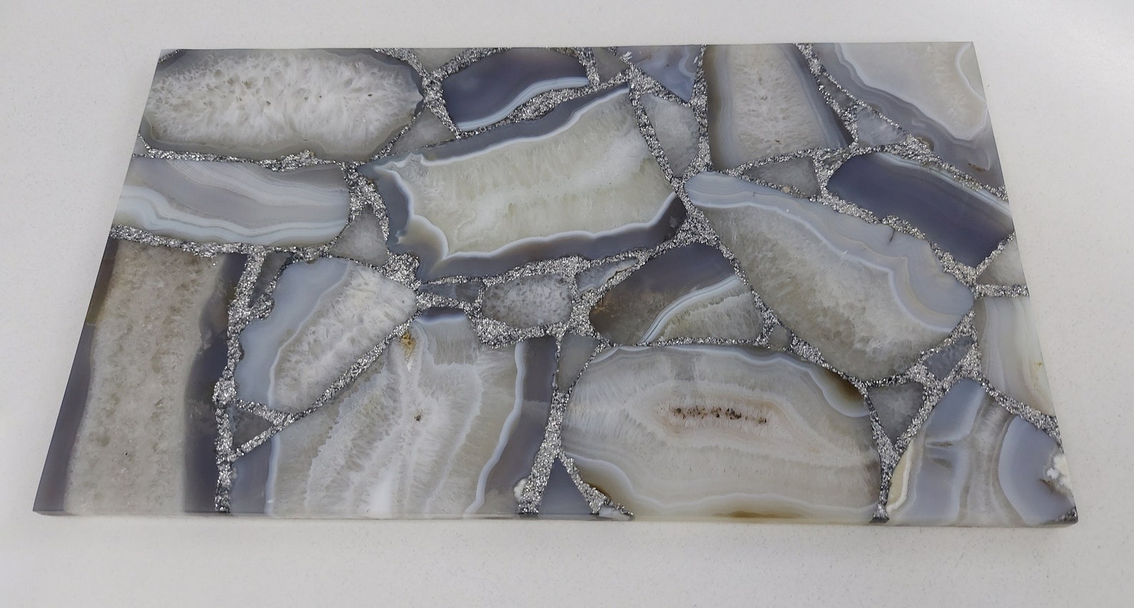 Grey Wild Agate Tray 14 x 8 Rectangle Decorative | Etsy