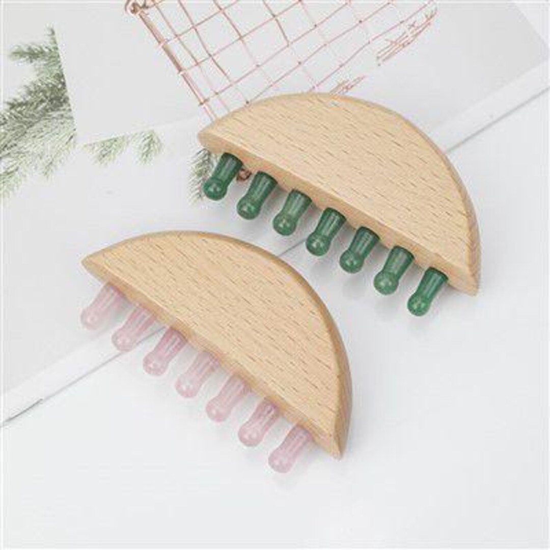 Rose Quartz Scalp Massager Crystal Head / Neck Massage Tool Tiny ...
