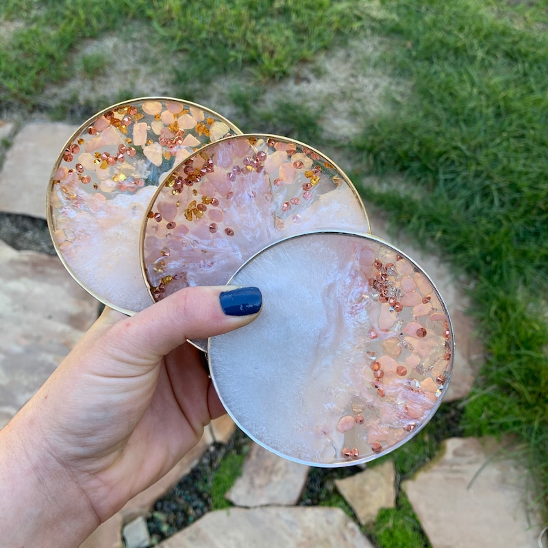 Silver Quartz Coasters - Etsy