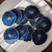 Deep Navy and Gold Coaster Sets, Large Coasters, Circular Coasters With ...