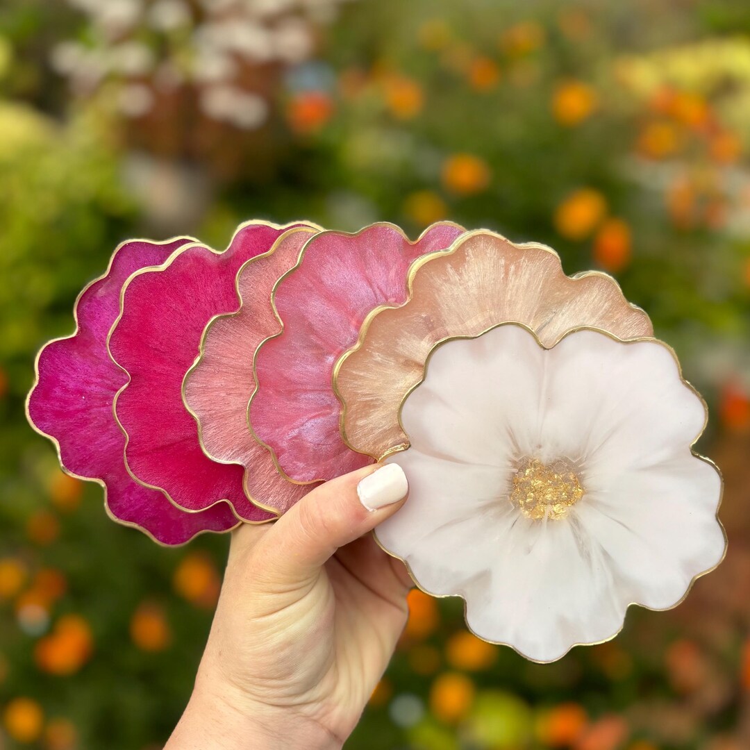 Custom Flower Coasters, Handmade Colorful Home Decor, Personalized ...