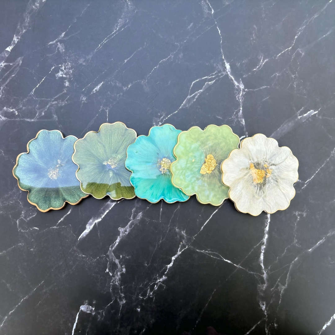Succulent Collection | Handmade Flower Coasters, Epoxy Resin Coasters ...