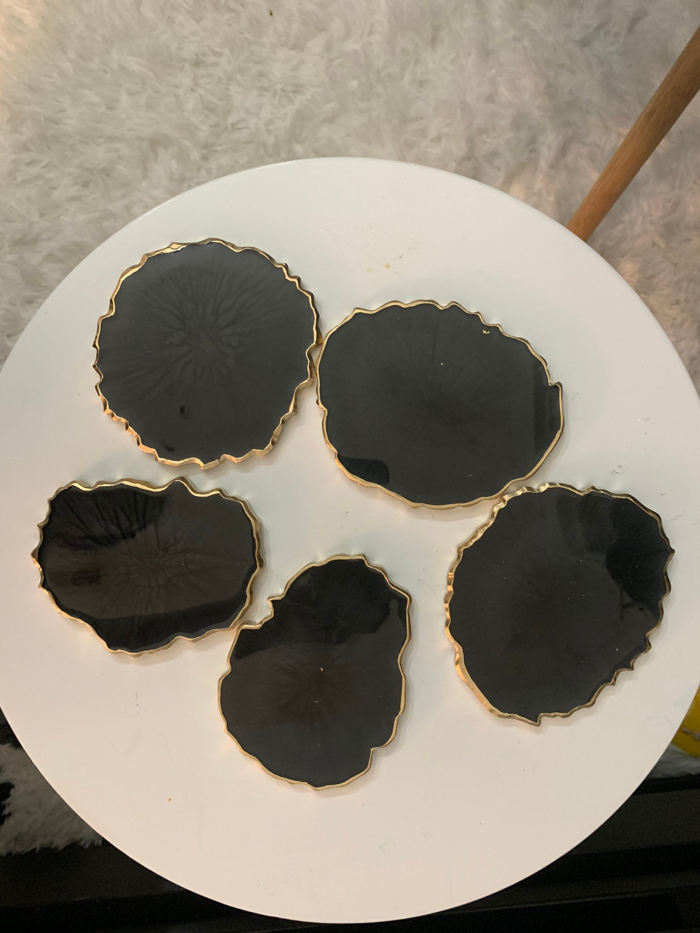 Double-sided coaster sets large resin coasters irregular | Etsy