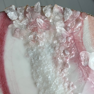 Handmade Geode Table With Real Crystals and Rose Quartz, Resin and ...