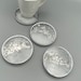 4 Round White and Silver Coaster Sets Made of Resin, Silver and White ...