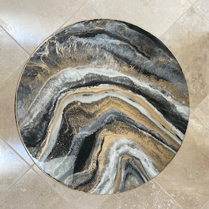 Custom Lazy Susan Turntable, Handmade With Resin and Solid Wood ...