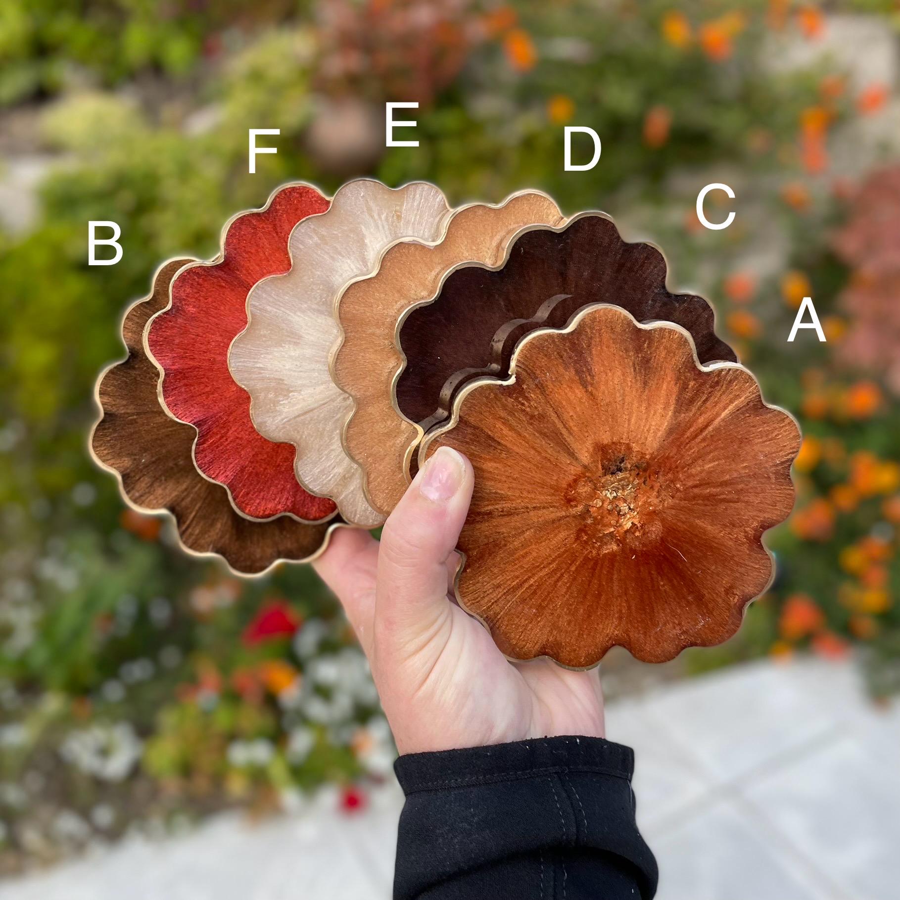 Fall Collection | Fall Decor Flower Coasters, Handmade Epoxy Resin ...