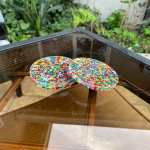 Colorful Birthday Party Coasters, Candy Themed Coaster Sets Handmade ...