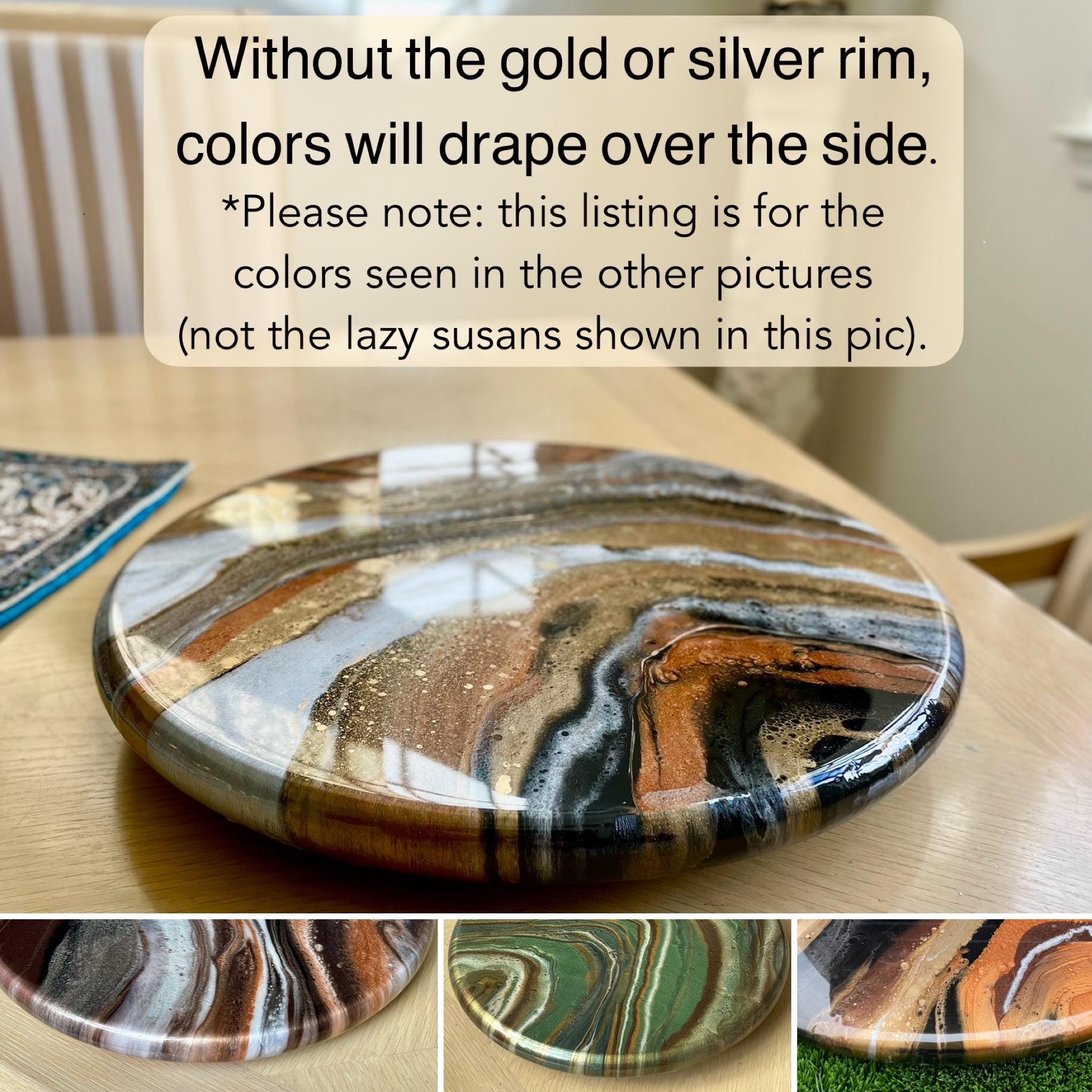 Custom Lazy Susan Turntable, Handmade With Resin and Solid Wood ...