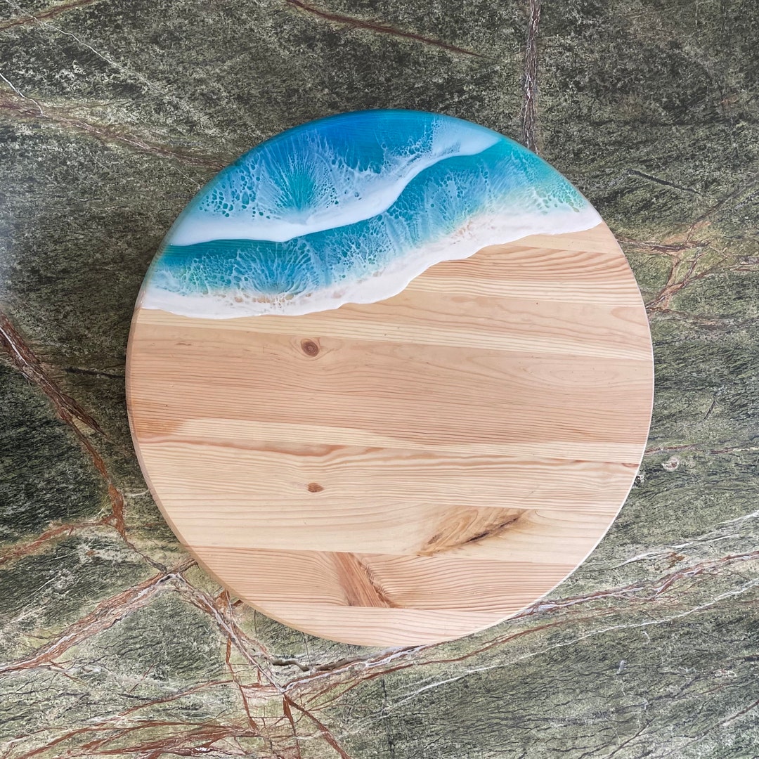 Ocean Waves Lazy Susan, Handmade Lazy Susan Turn Table Made With Resin ...