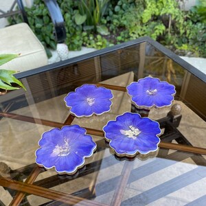 Shimmering Violet Color-shift Coasters With Gold Accents, Handmade ...