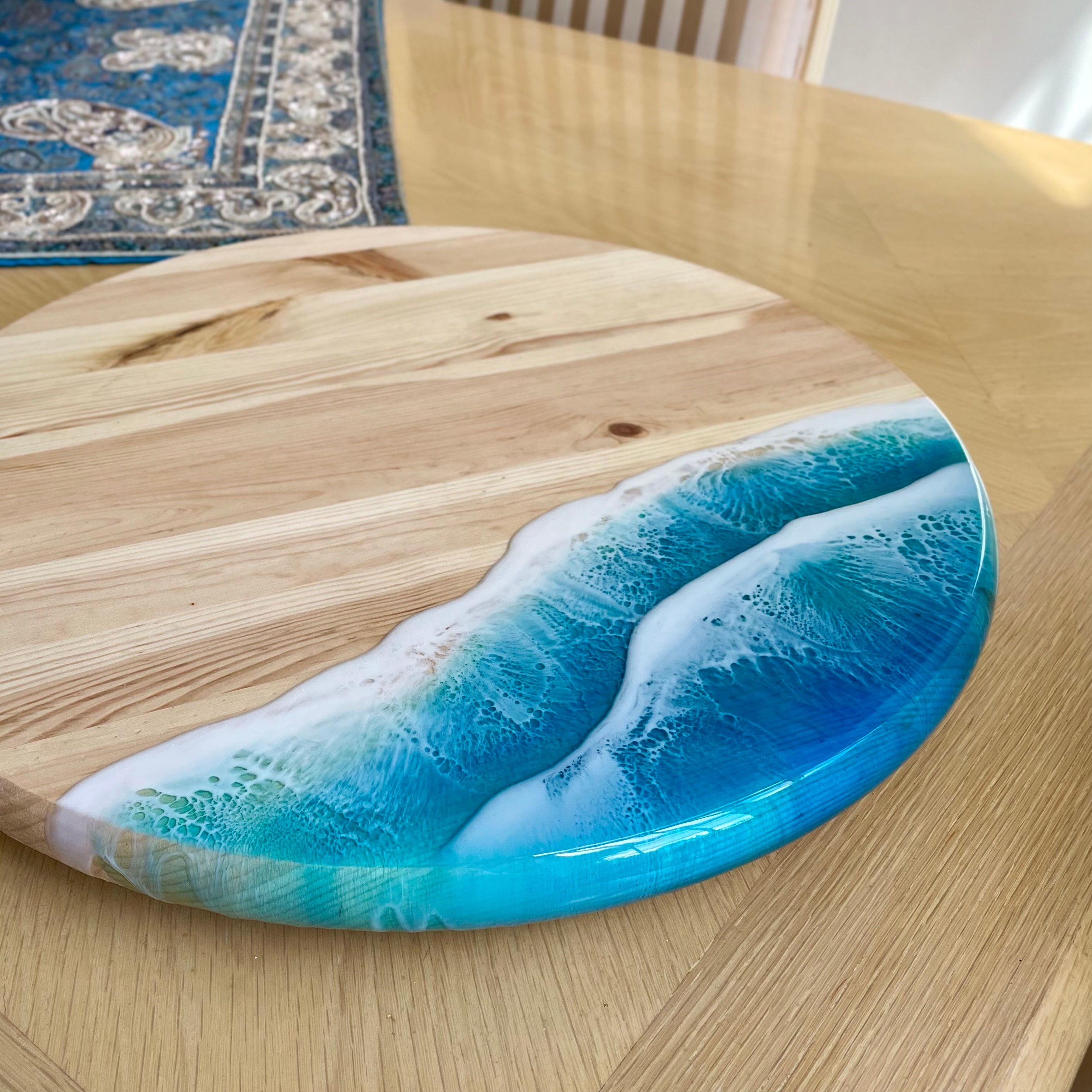 Ocean Waves Lazy Susan, Handmade Lazy Susan Turn Table Made With Resin ...