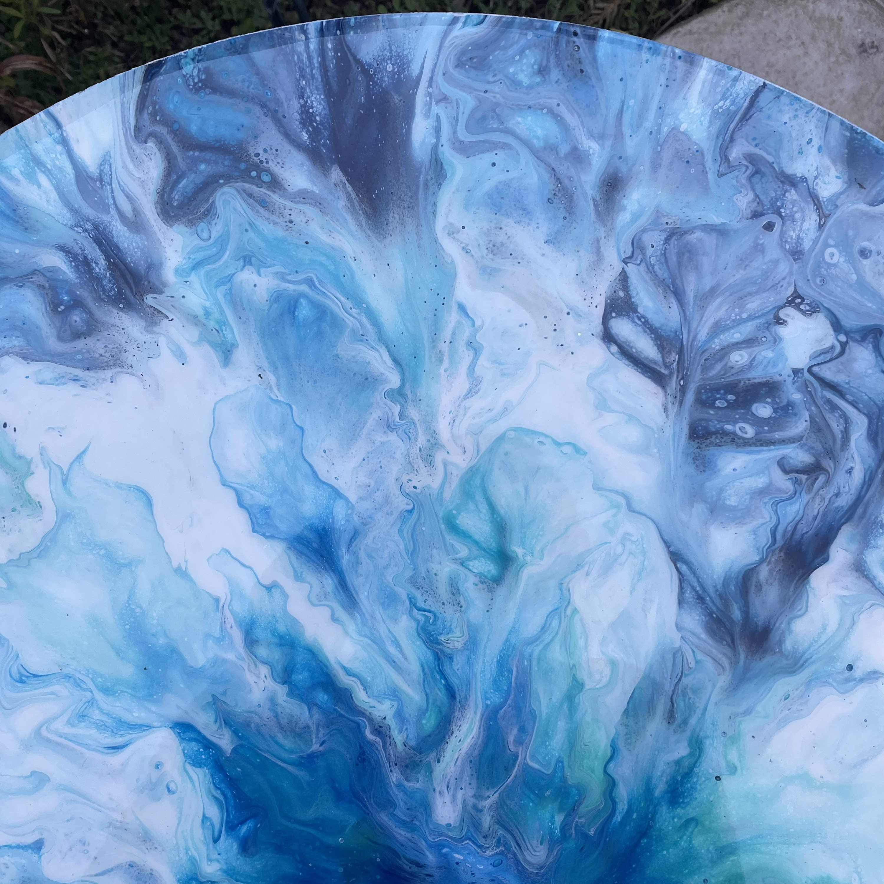 Hand-painted Table With Legs Abstract Painting on Solid Wood - Etsy