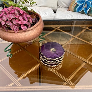 Deep Purple and Gold Resin Coaster Set, Large Coasters With Irregular ...