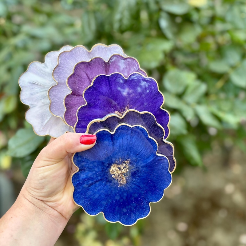 Resin Flower Coaster - Etsy