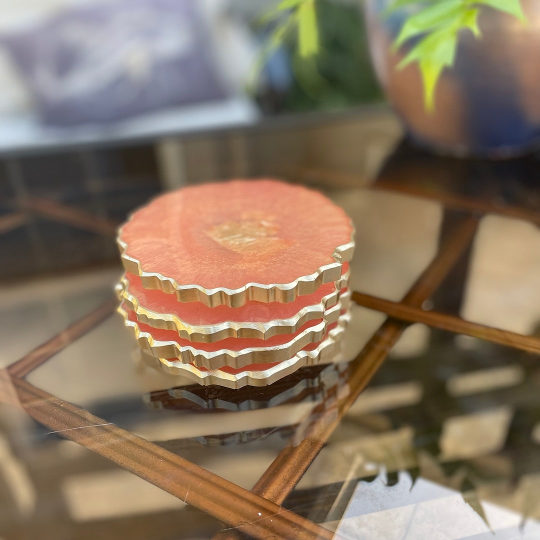 Sunset Coasters, Oversized Epoxy Resin Coaster Sets of 2 or 4, Handmade ...