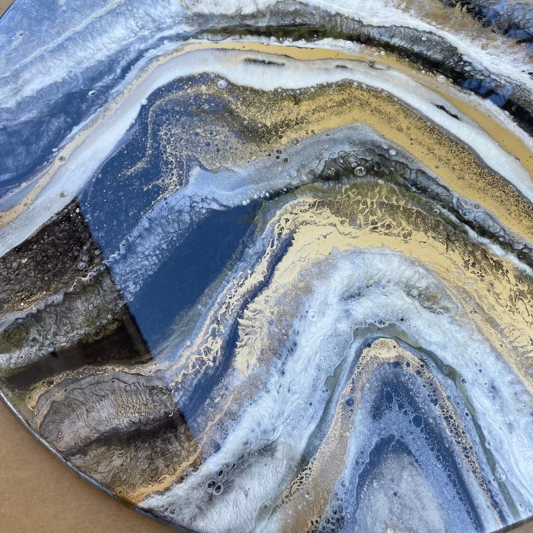 Custom Lazy Susan Turntable, Handmade With Resin and Solid Wood ...