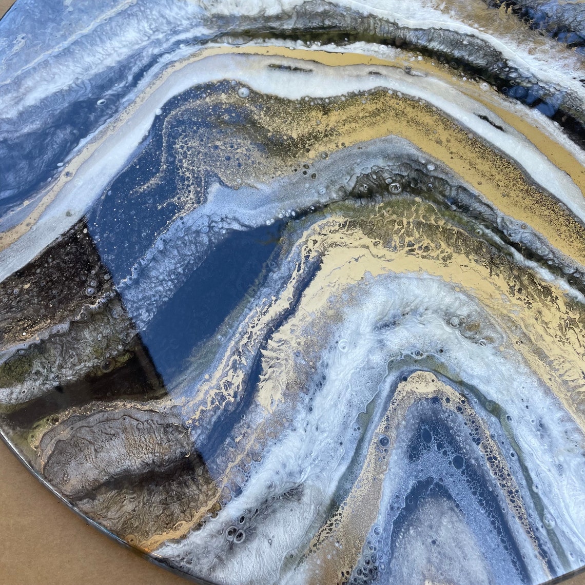 Custom Lazy Susan Turntable, Handmade With Resin and Solid Wood ...