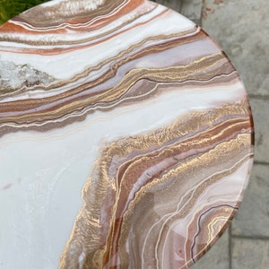 Geode Table With Crystals, Handmade With Resin on Solid Wood, Decorated ...